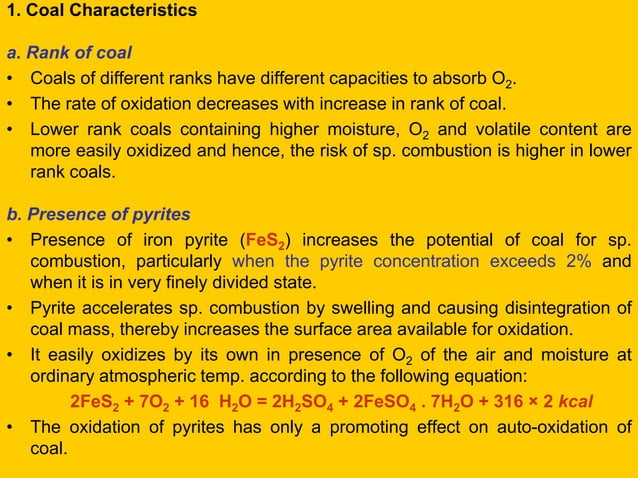Spontaneous combustion of coal | PDF