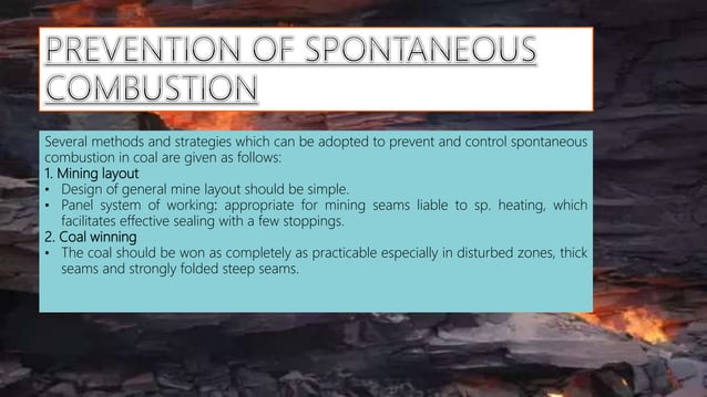 Spontaneous combustion of coal | PPTX