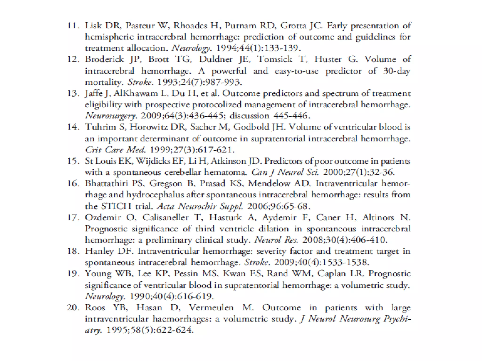 Spontaneous intracerebral and intraventricular hemorrhage | PPT