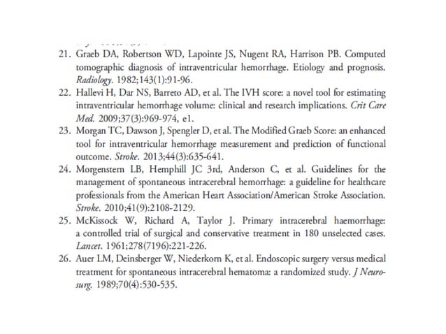 Spontaneous intracerebral and intraventricular hemorrhage | PPT