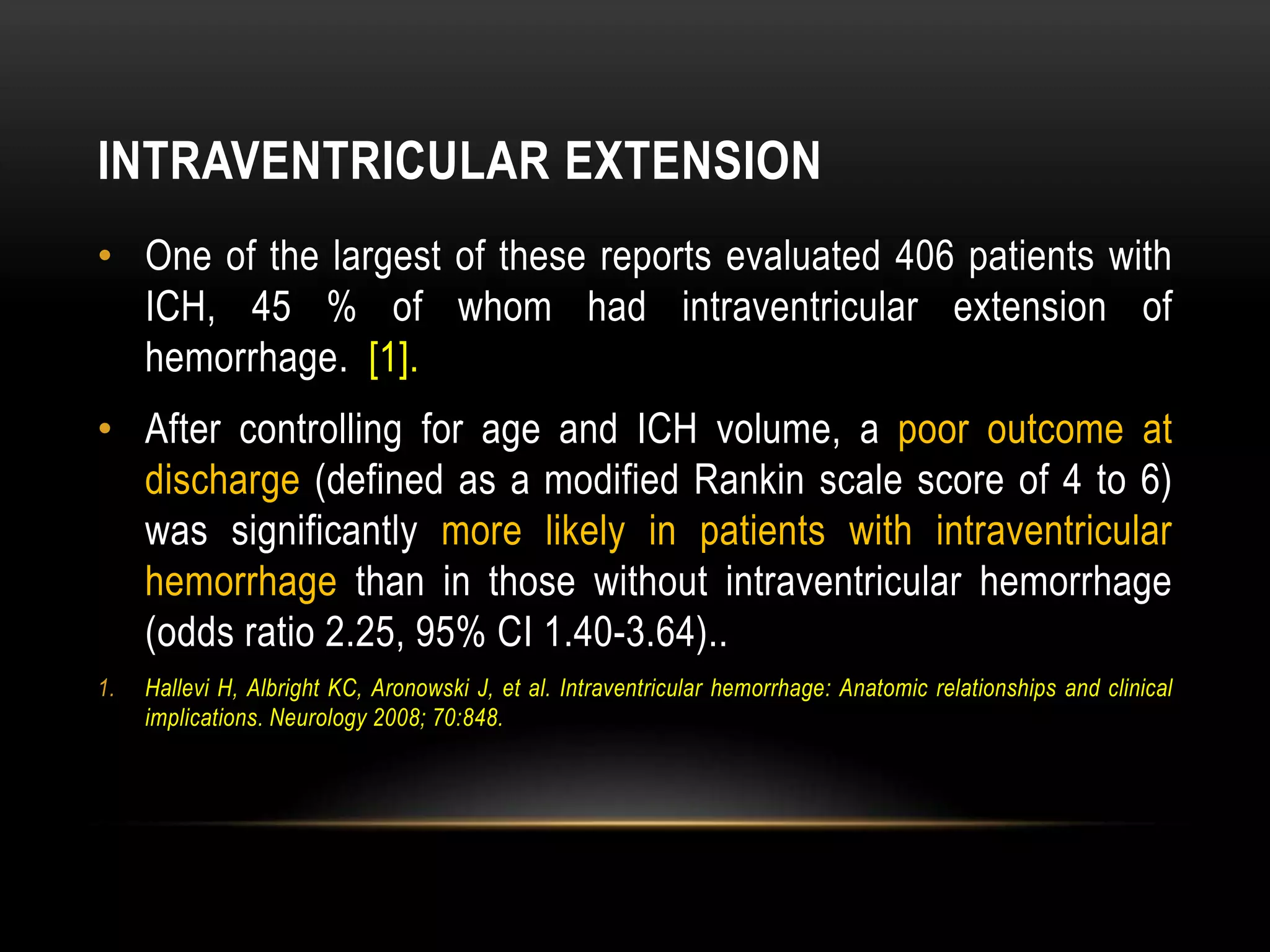 Spontaneous intracerebral hemorrhage | PPTX