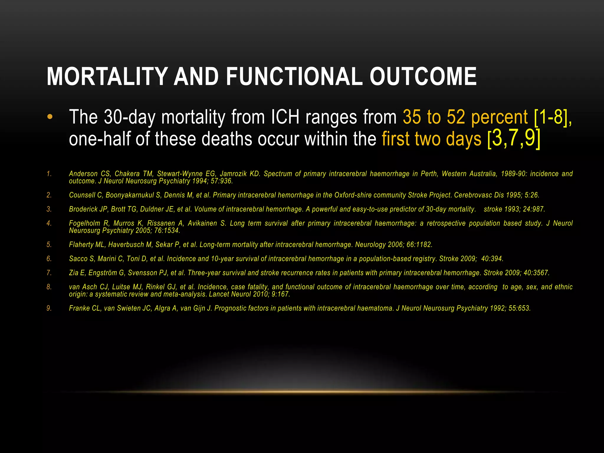 Spontaneous intracerebral hemorrhage | PPTX