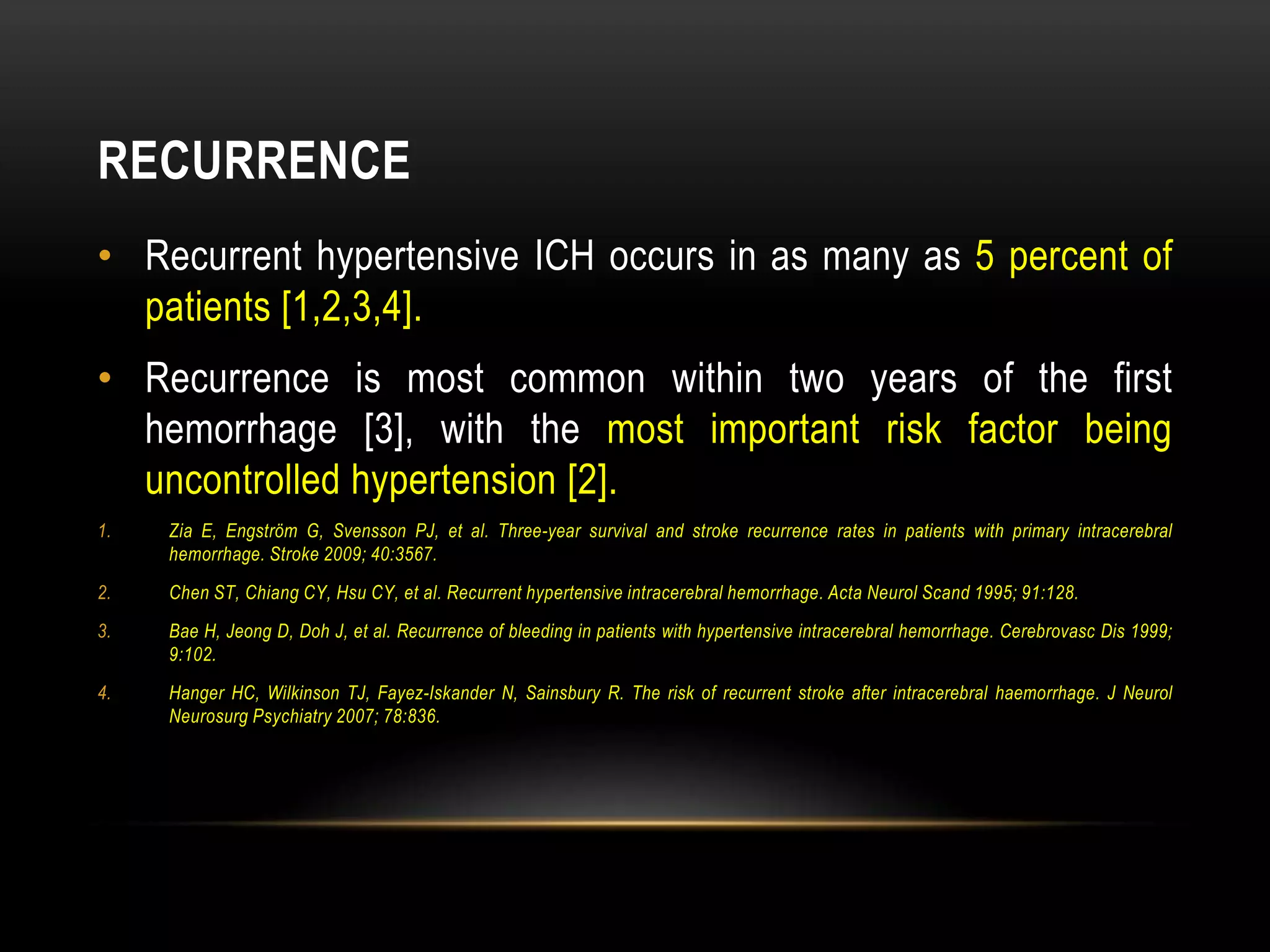 Spontaneous intracerebral hemorrhage | PPTX
