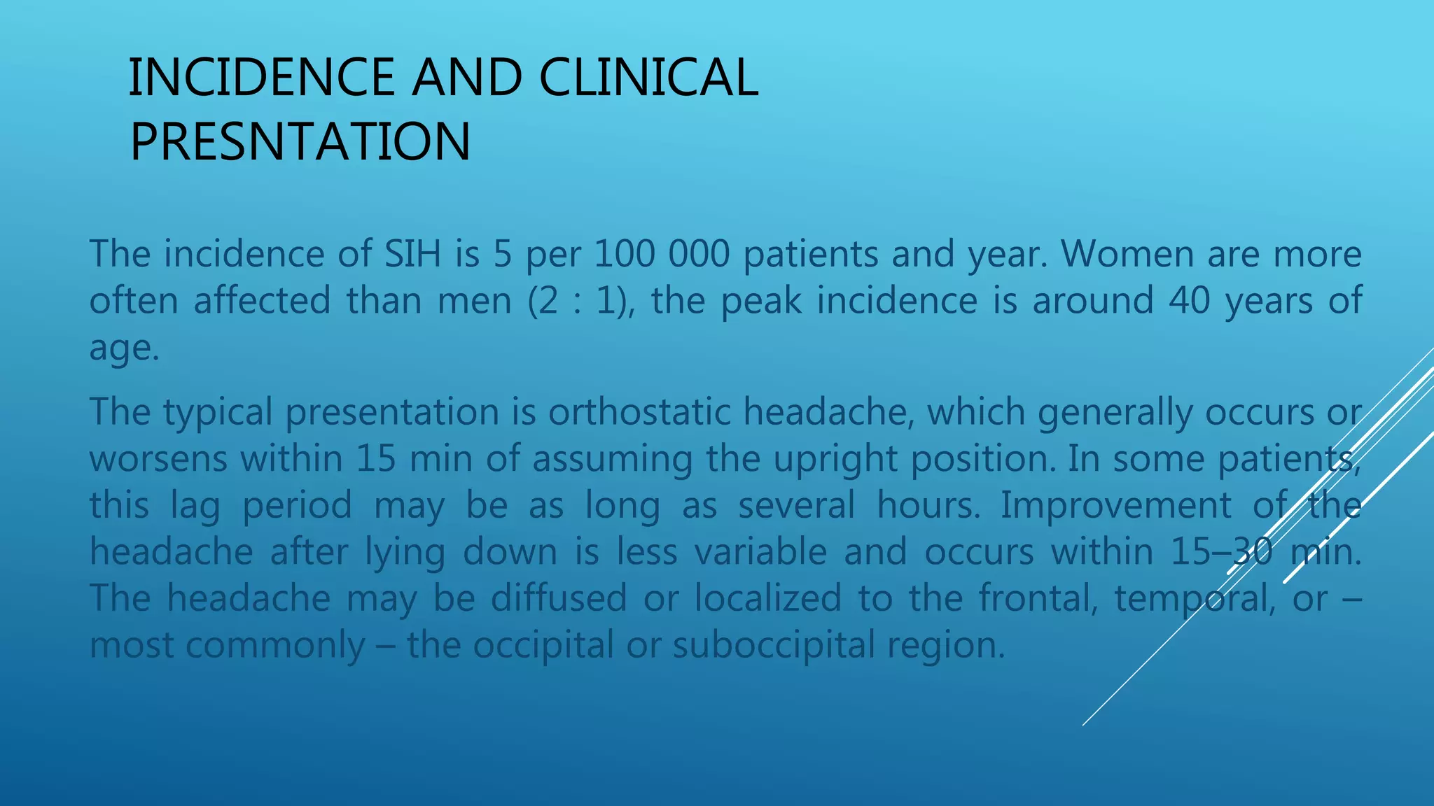 Spontaneous intracranial hypotension (sih) | PPTX | Brain and Nervous System Disorders ...