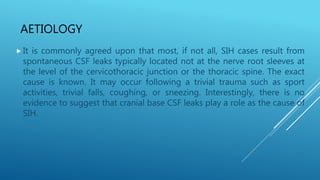 Spontaneous intracranial hypotension (sih) | PPTX