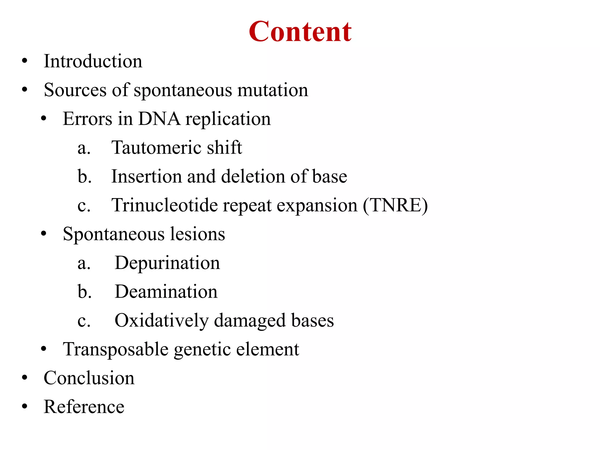 Spontaneous mutation | PPTX