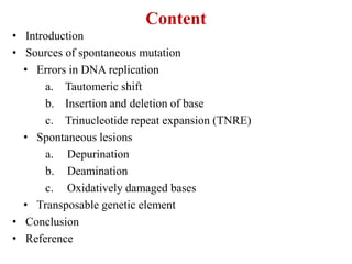 Spontaneous mutation | PPTX