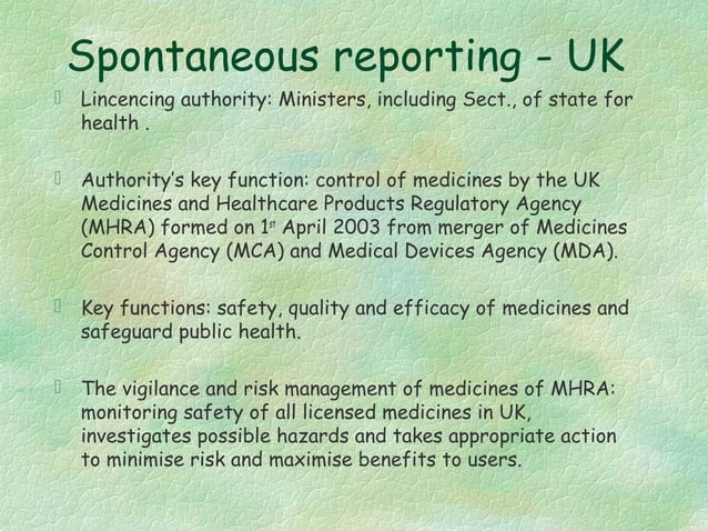 Spontaneous reporting | PPT