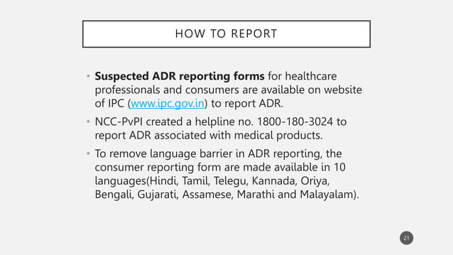 SPONTANEOUS REPORTING SYSTEM & GUIDELINES FOR ADR REPORTING.pptx