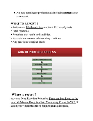 ADVERSE DRUG REACTION, Reporting and management of ADR | PDF