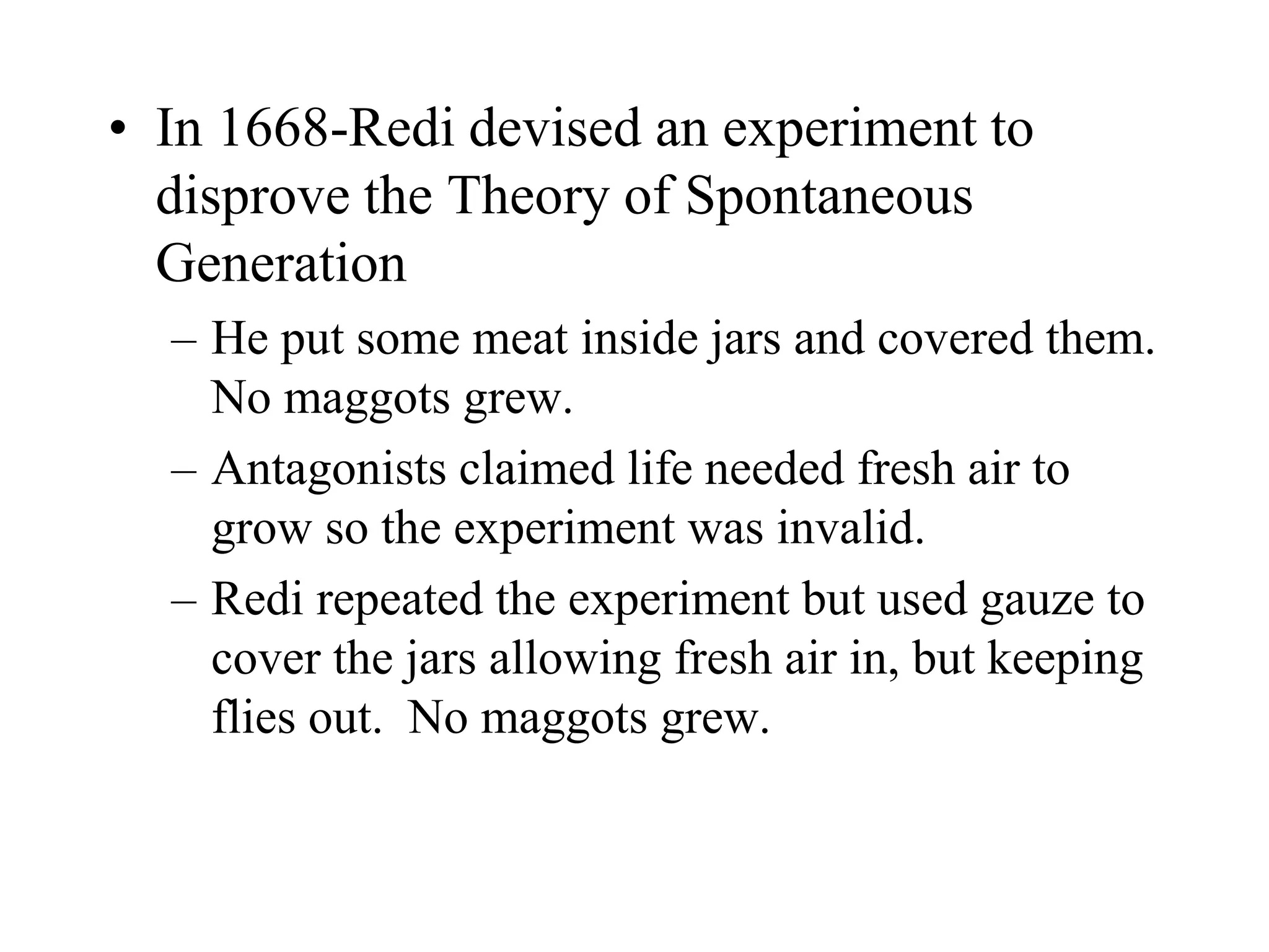 sponteneous generation theory.ppt | Infectious Diseases | Diseases and ...