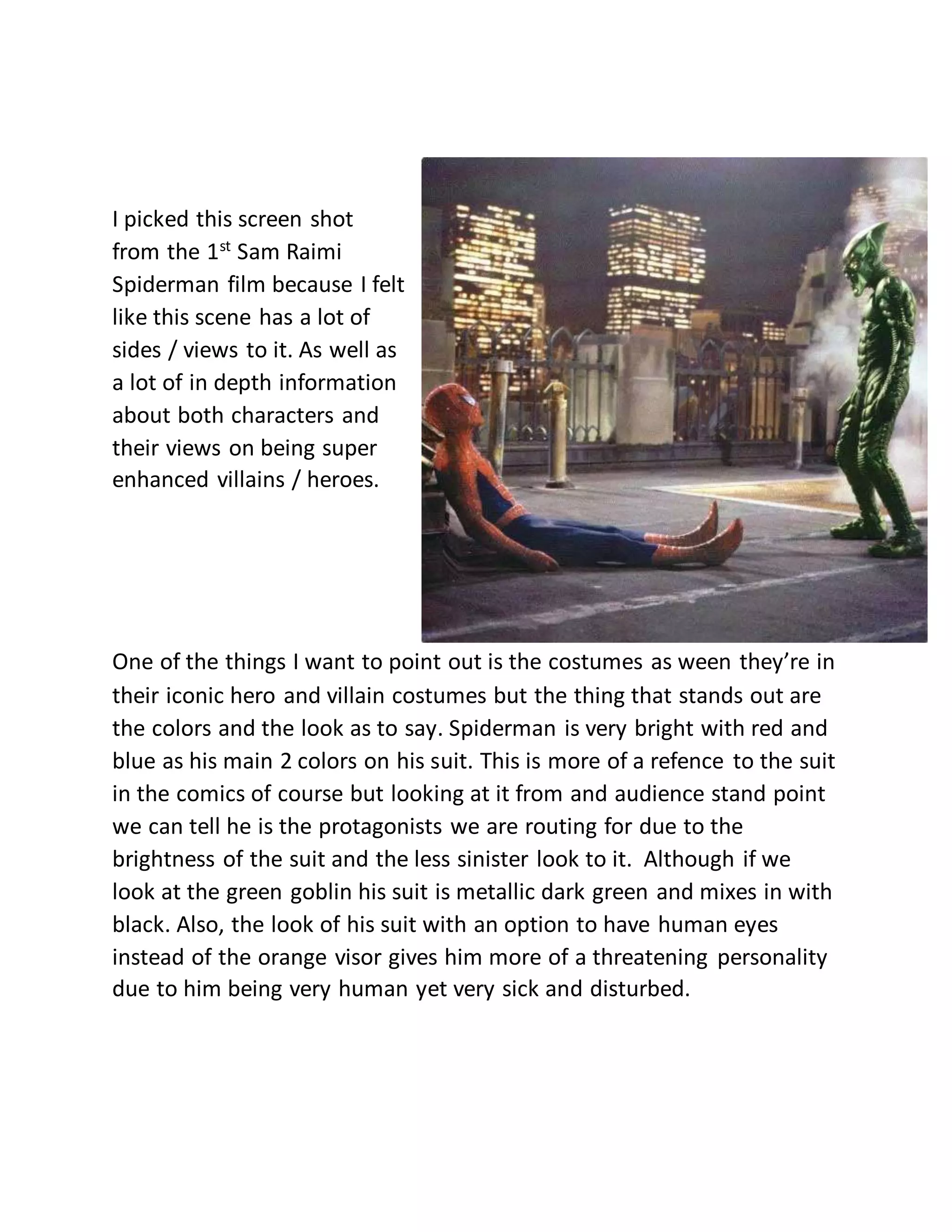 Spider man (2002) scene review | DOCX | Movies | Entertainment