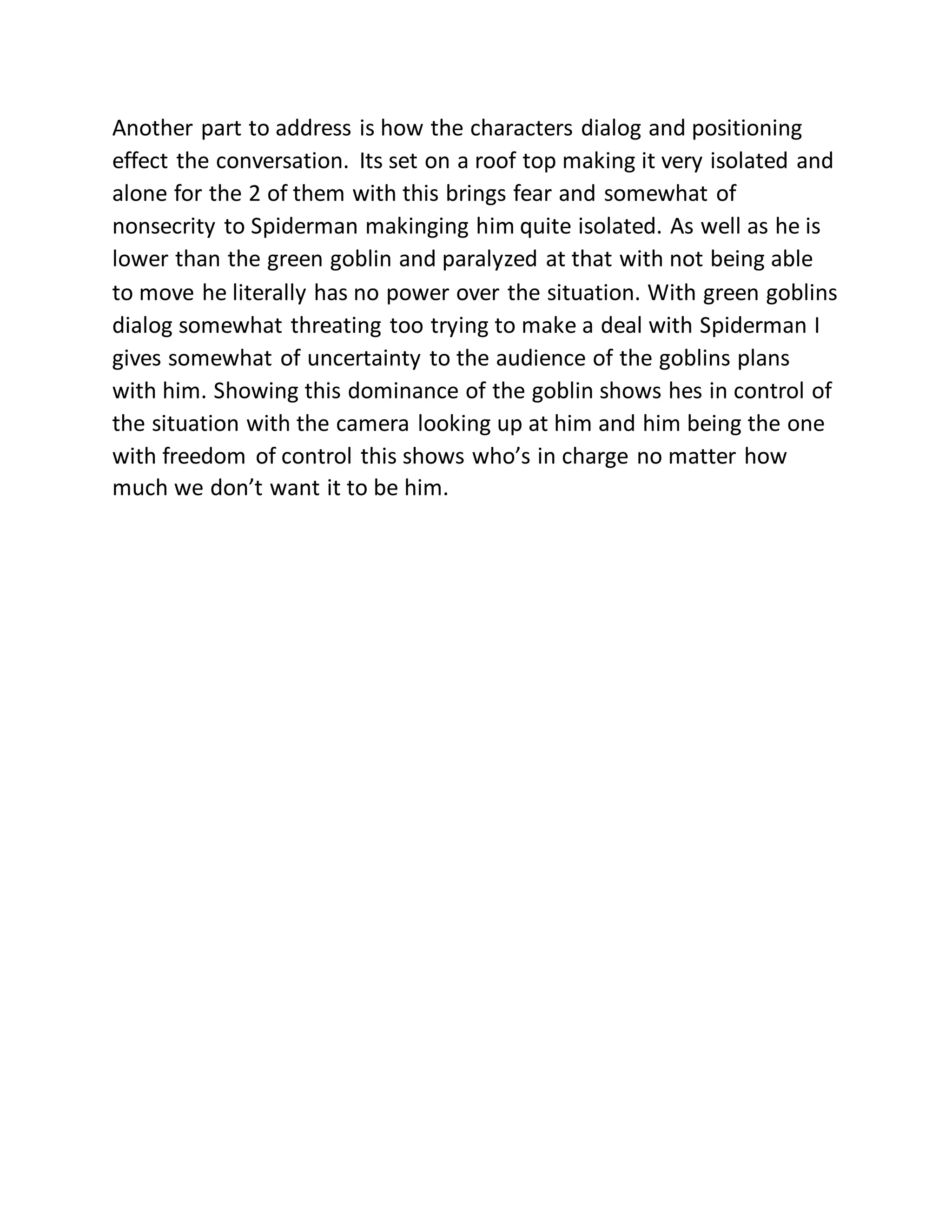 Spider man (2002) scene review | DOCX