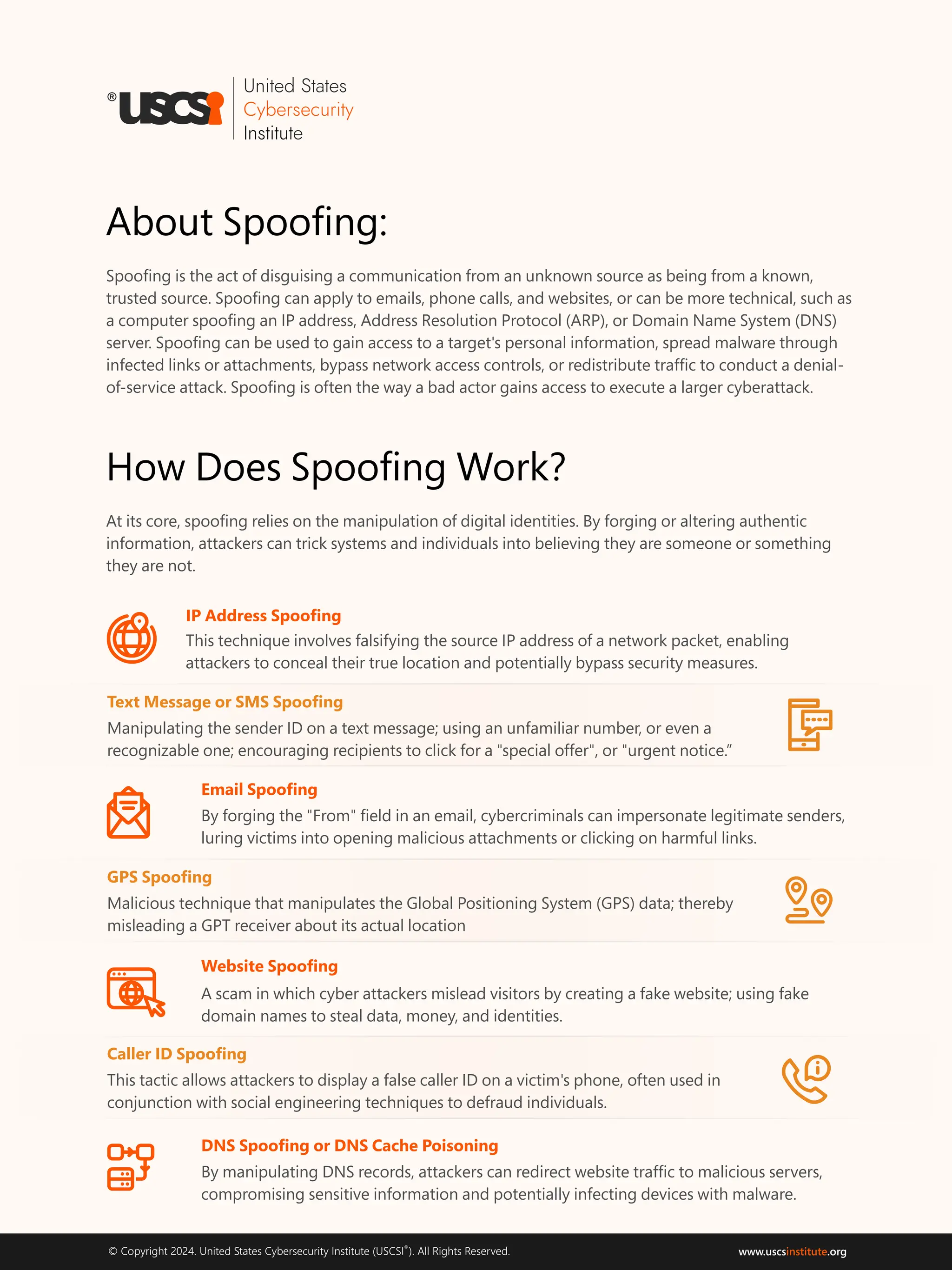 Spoofing Attack - Meaning, Working & Prevention Plan Explained | USCSI® | PDF