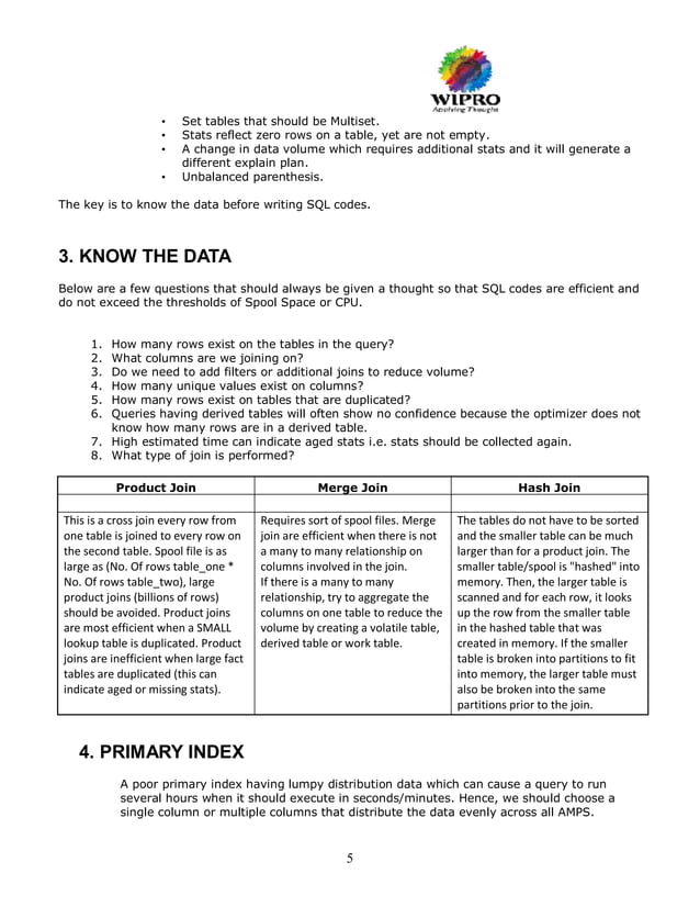 White paper on Spool space in teradata | PDF