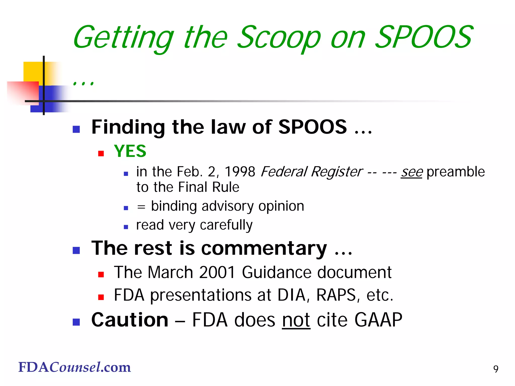 SPOOS -- the Do's and Don't's of Significant Payments of Other Sorts | PDF