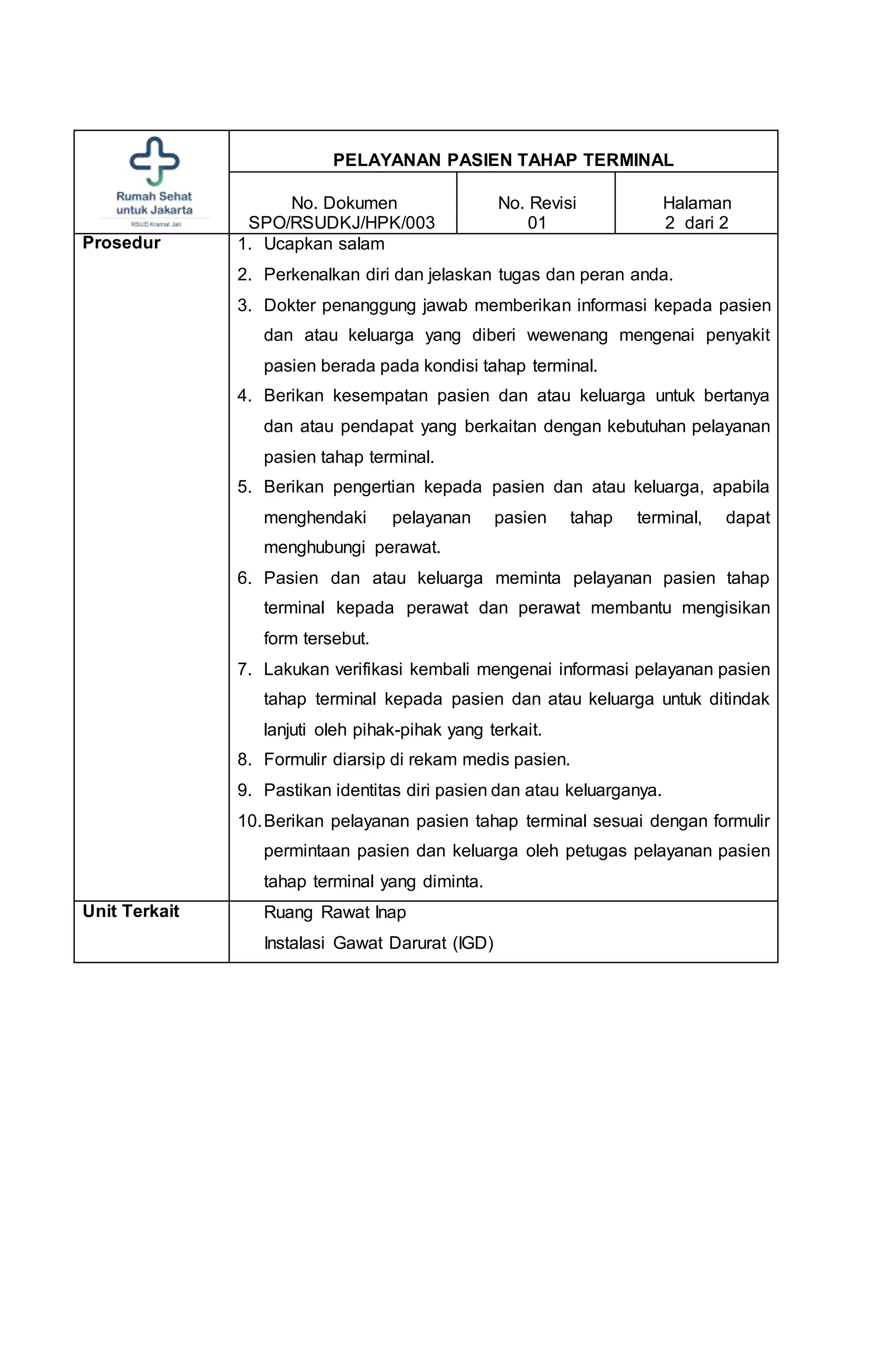 Spo pelayanan tahap terminal ok new | DOC