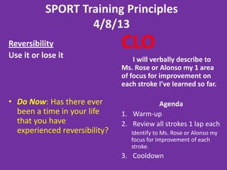 Sport do now- swimming | PPTX | Bodybuilding | Sports