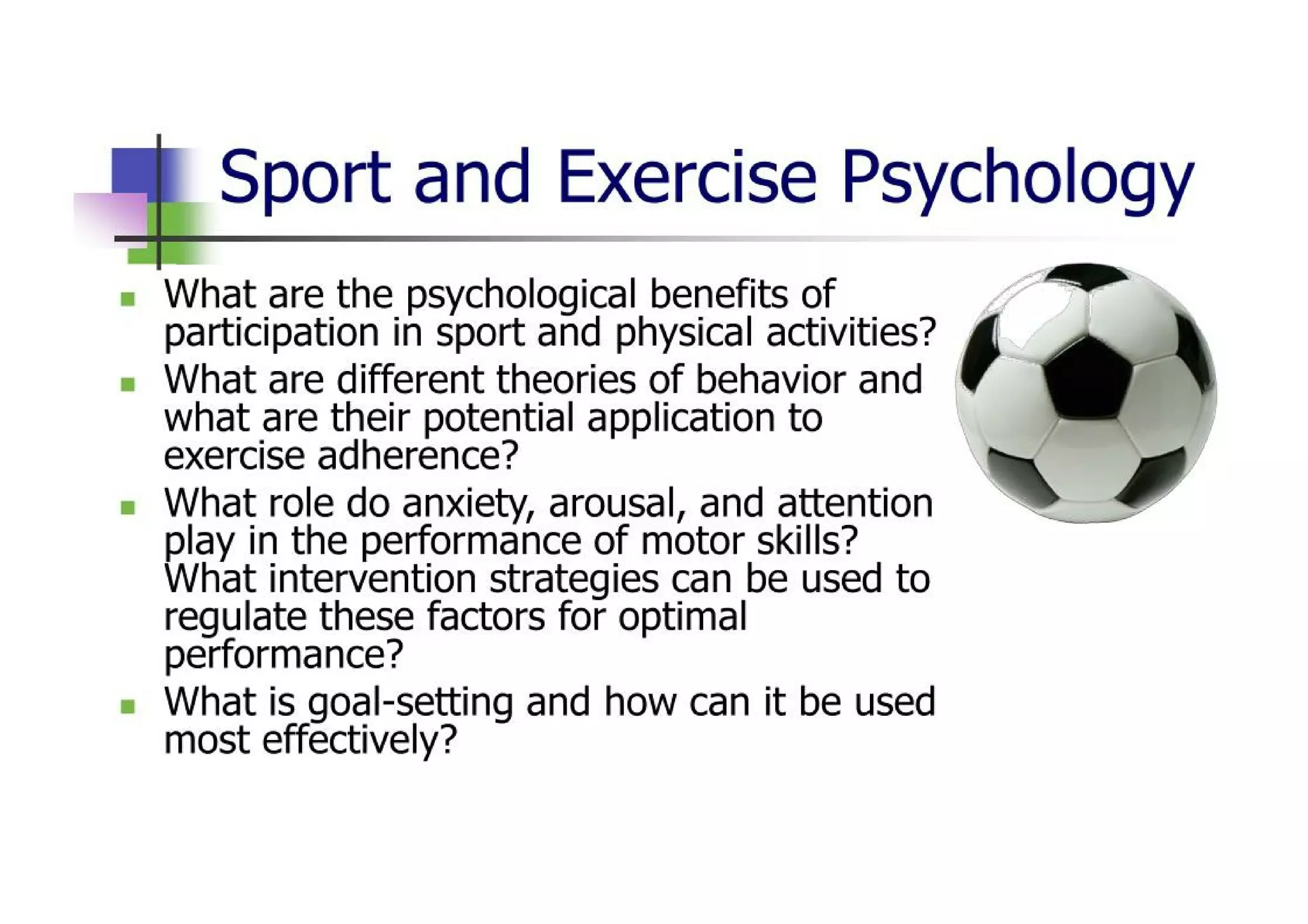 Sport And Exercise Psychology | PPT