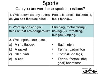 Sport and keeping fit | PPT