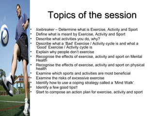 Sport and mental health slides | PPT