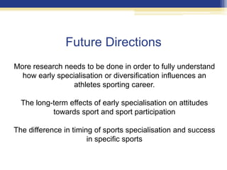 Sport Specialisation | PPTX