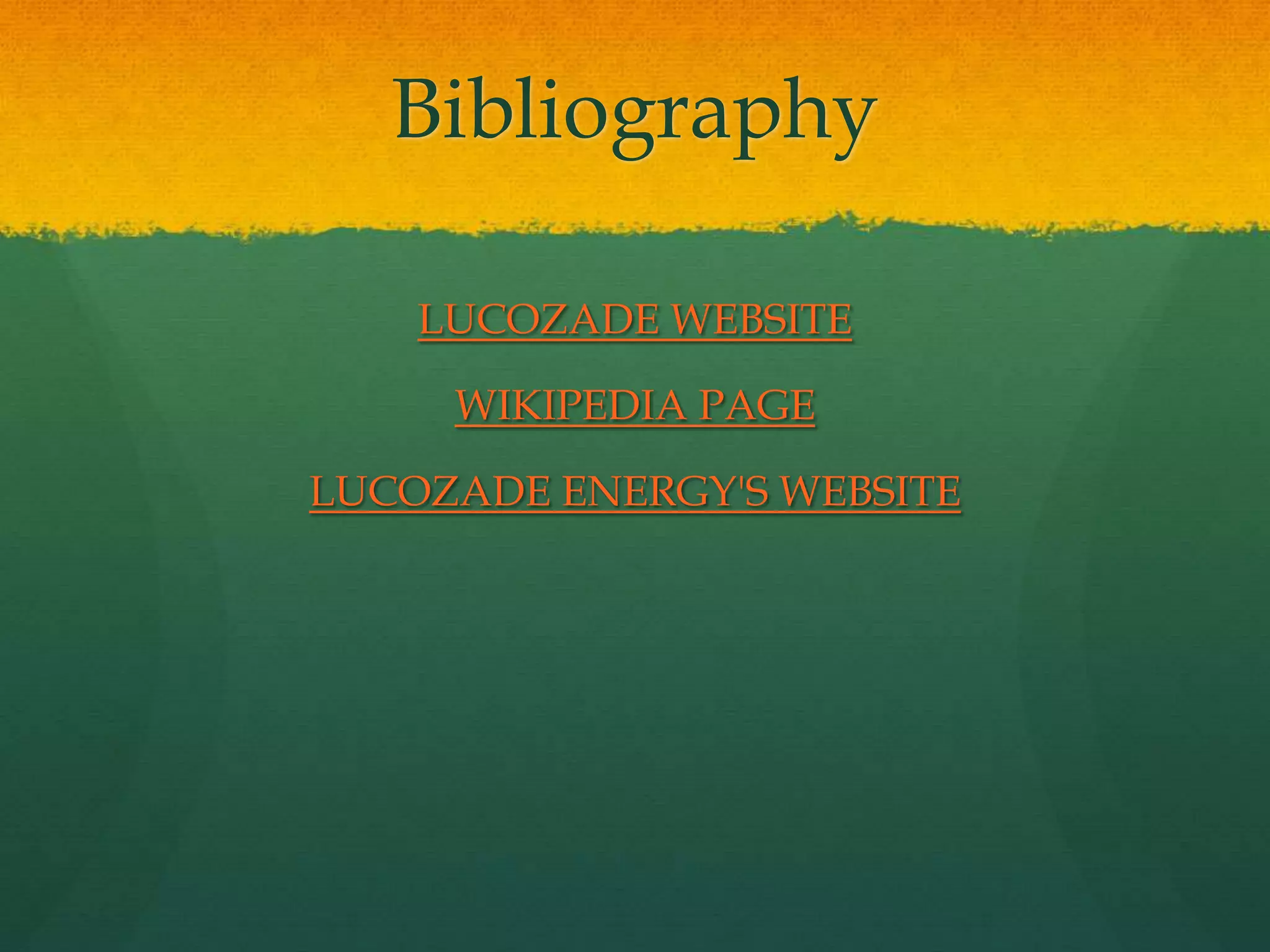 LUCOZADE SPORTS DRINK | PPTX