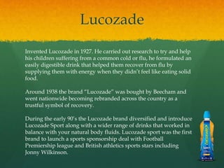 LUCOZADE SPORTS DRINK | PPTX