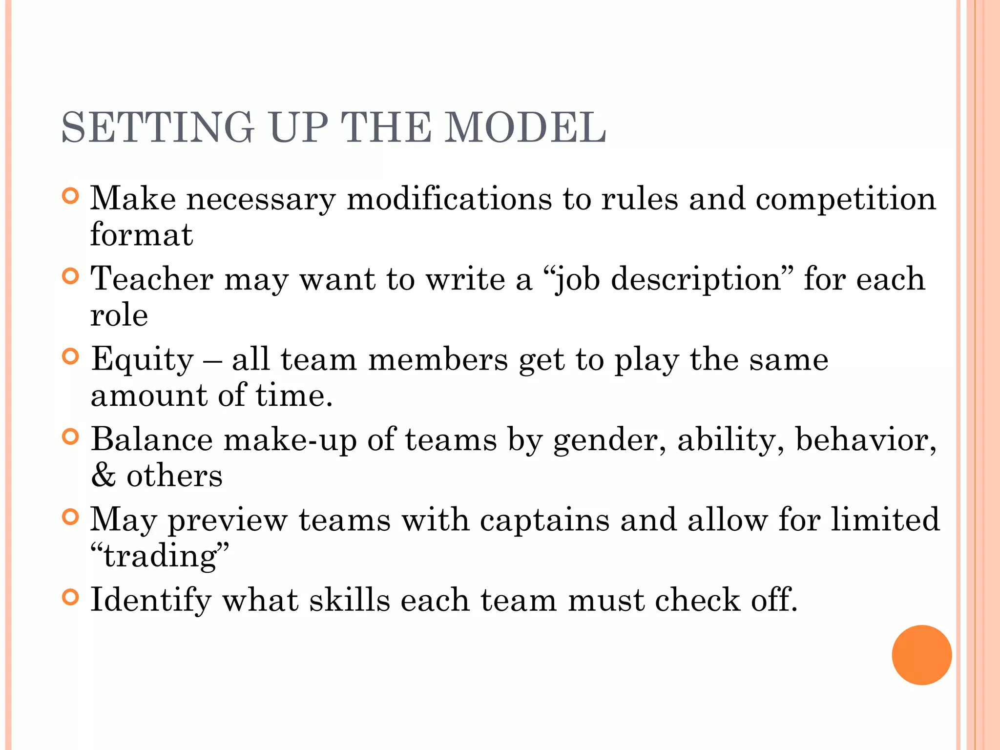 Sport Education Model | PPT