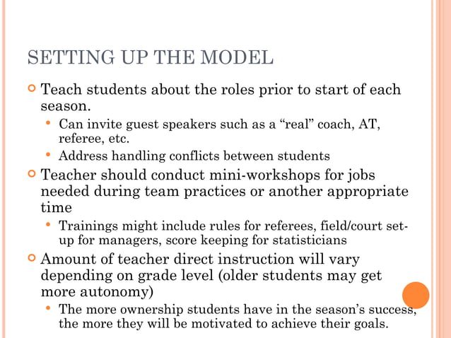 Sport Education Model | PPT