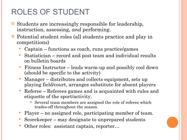 Sport Education Model | PPT