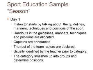 Sports Education | Rich Walinsky | PPT