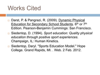 SportEducationmodelStudentWork.ppt