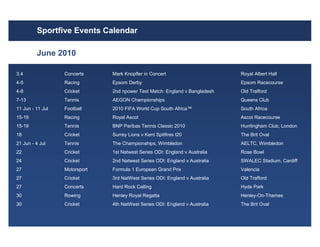Sportfive Events Calendar | PDF | Cricket | Sports