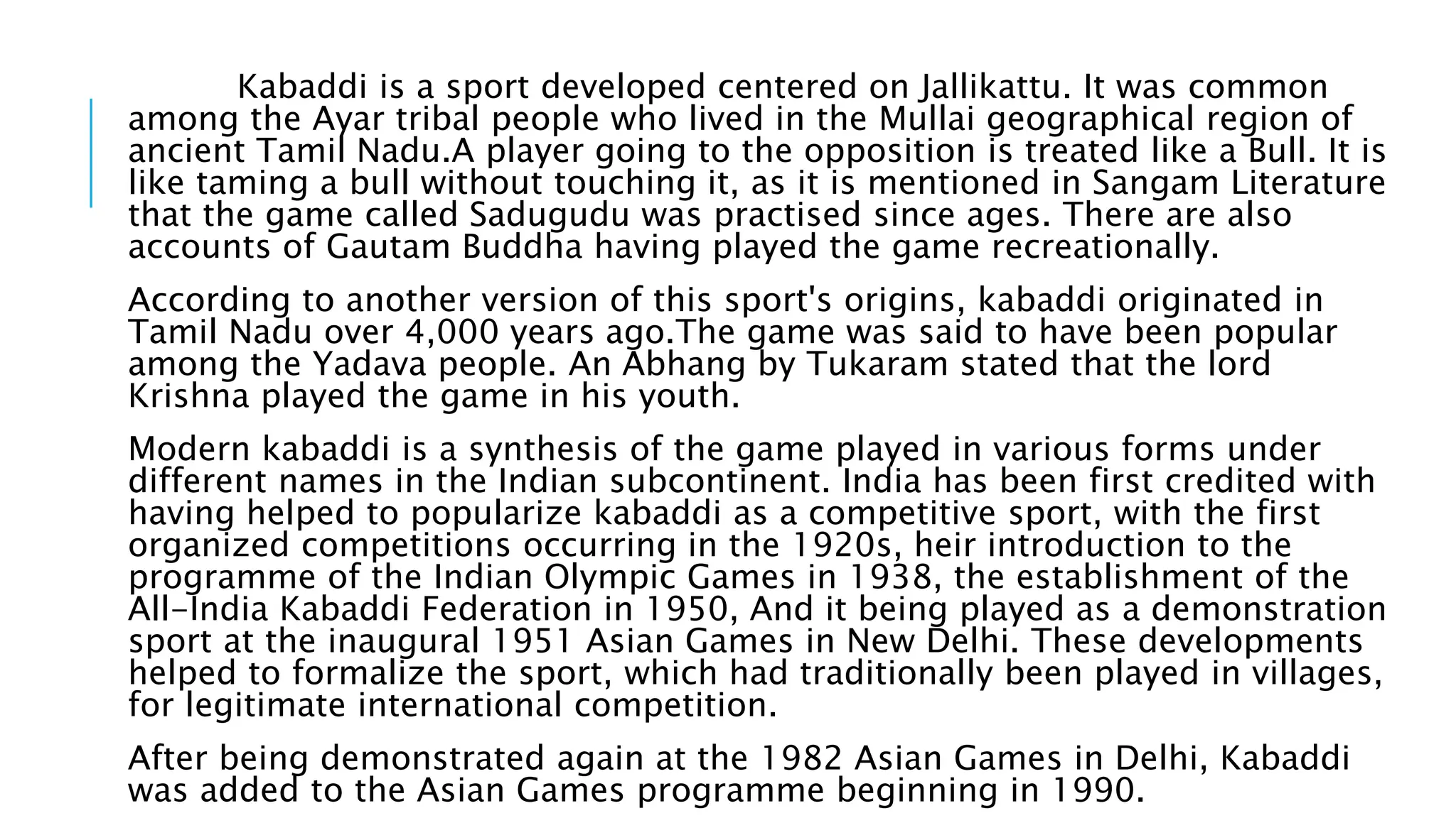 About Kabbadi and Procedure for Kabbadi sport | PPTX