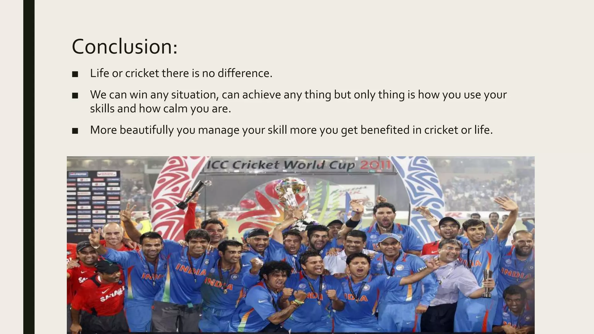 TOP MANAGEMENT LESSON FROM CRICKET | PPTX