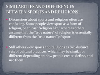 Sport & religions | PPTX | Religion & Spirituality