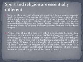 Sport & religions | PPTX | Religion & Spirituality