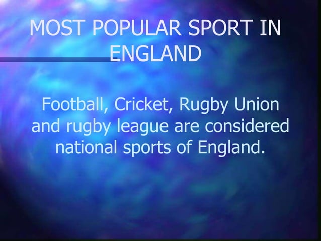 SPORTS IN ENGLAND | PPTX