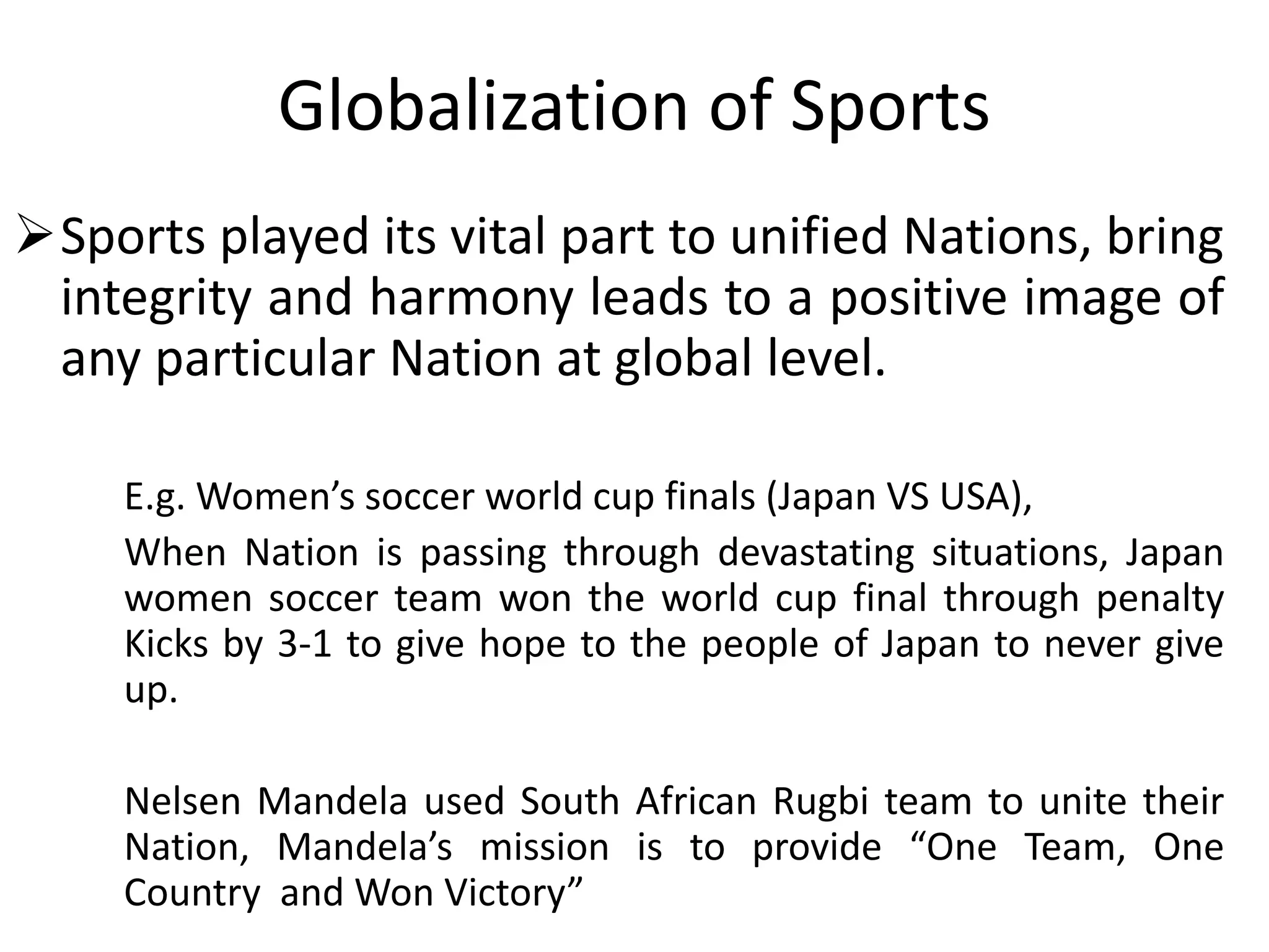 Globalization of Sports | PPTX