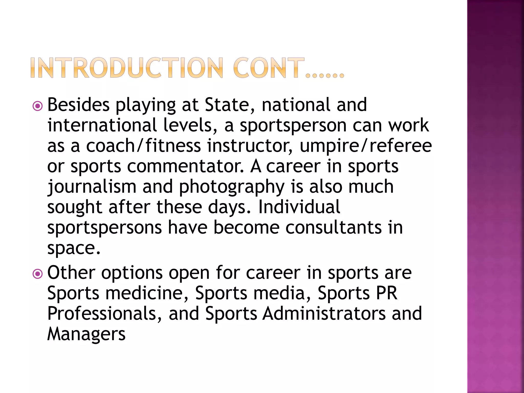 Career in Sports | PPTX