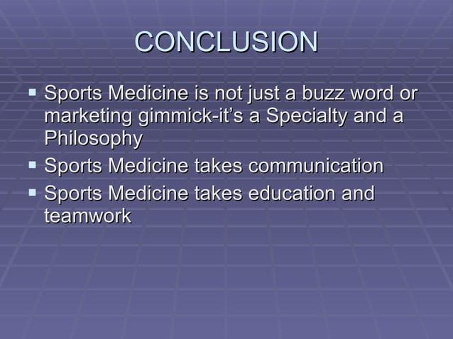 Sports Medicine The Team Approach | PPT