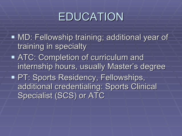 Sports Medicine The Team Approach | PPT