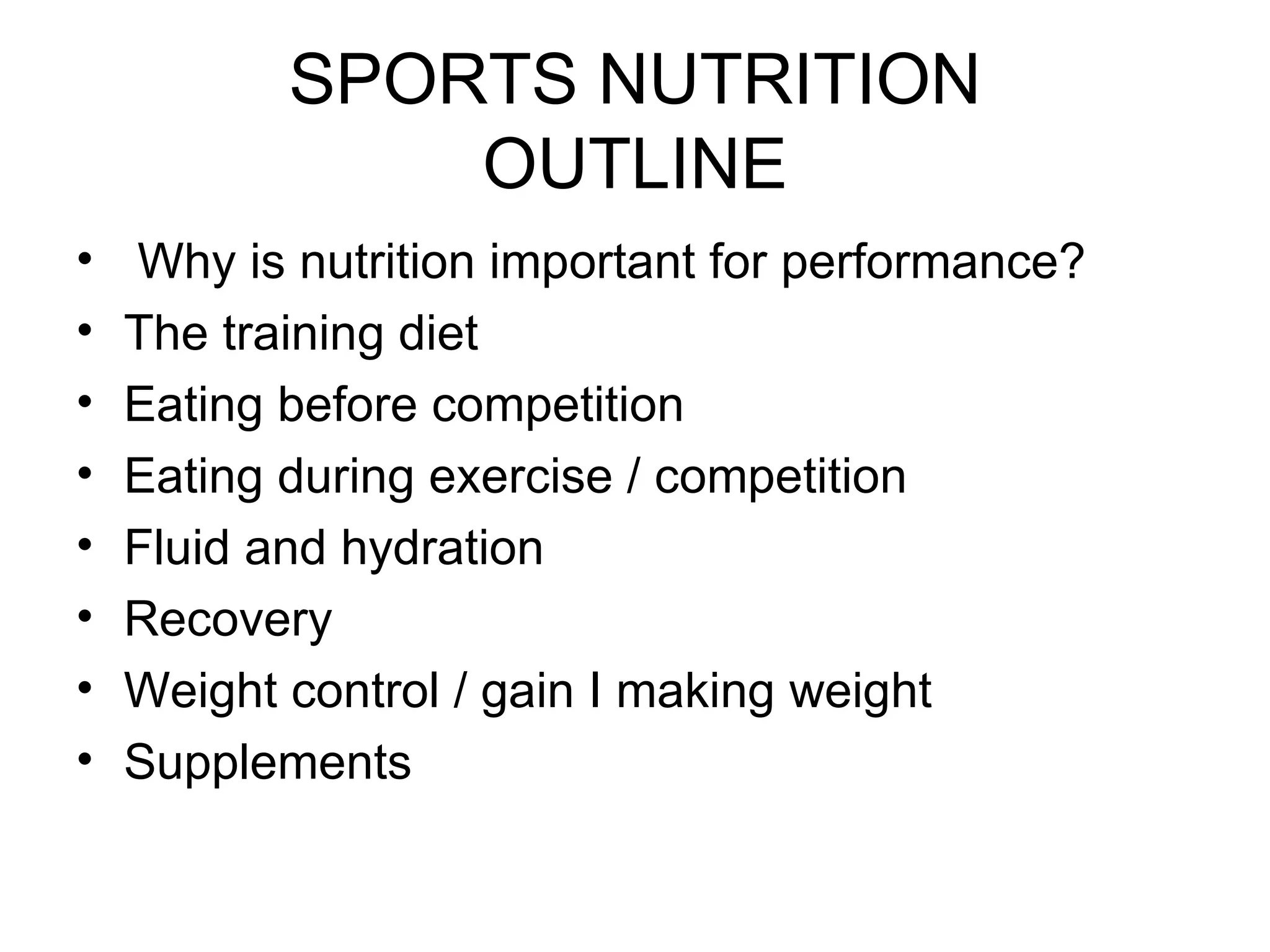 Sports Nutrition | PPT