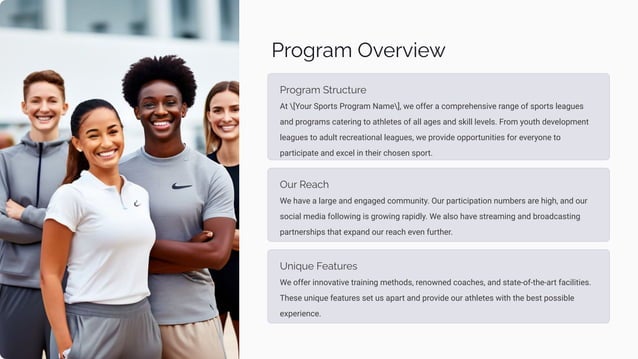 10 Slide Sports Program Pitch Deck Template | PPT