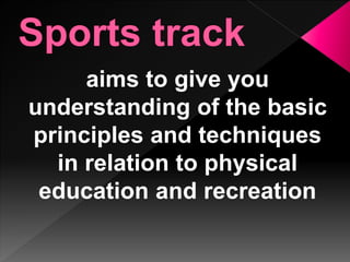 Sports track-rachel | PPTX