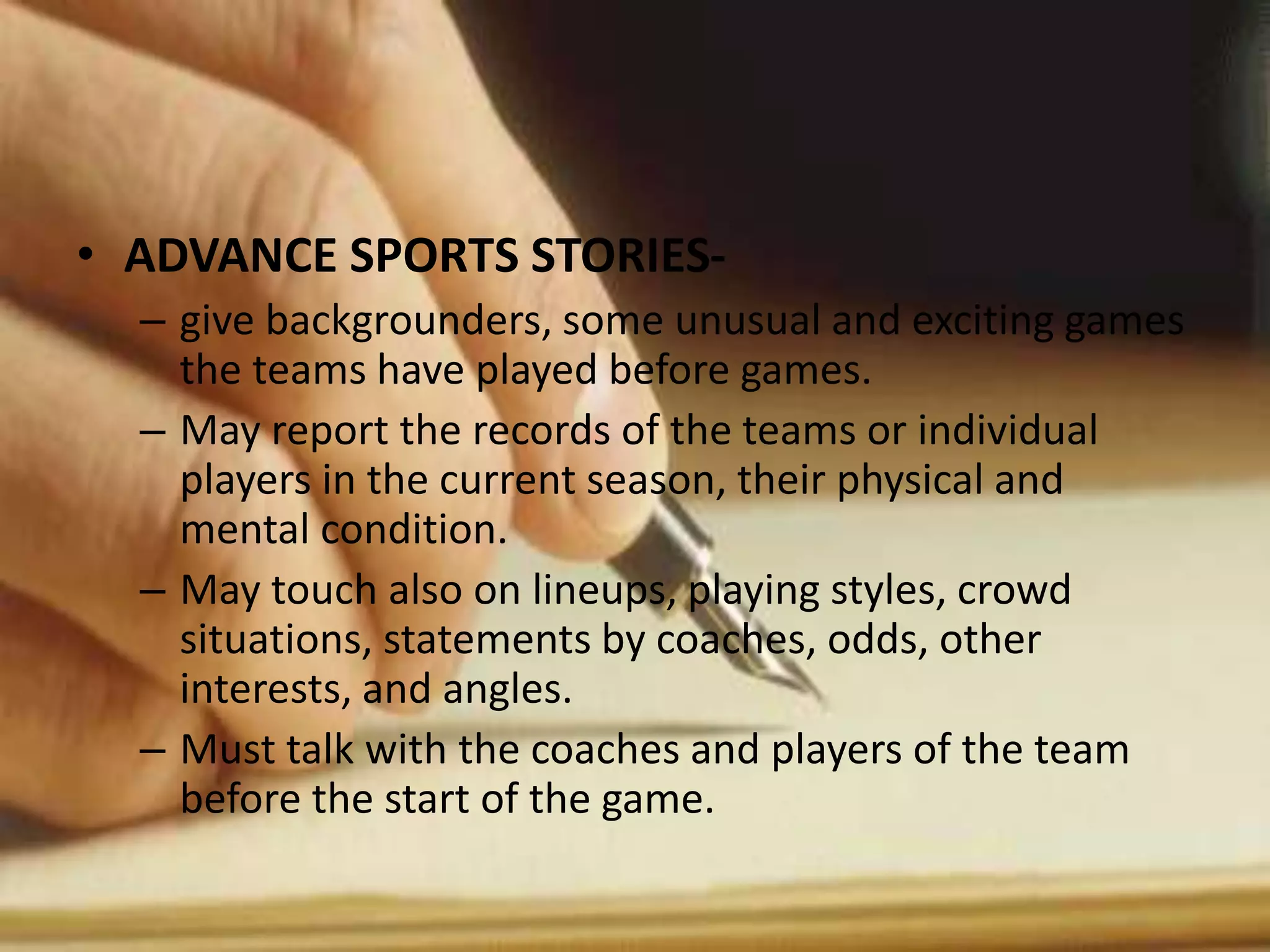 Sports writing | PPTX