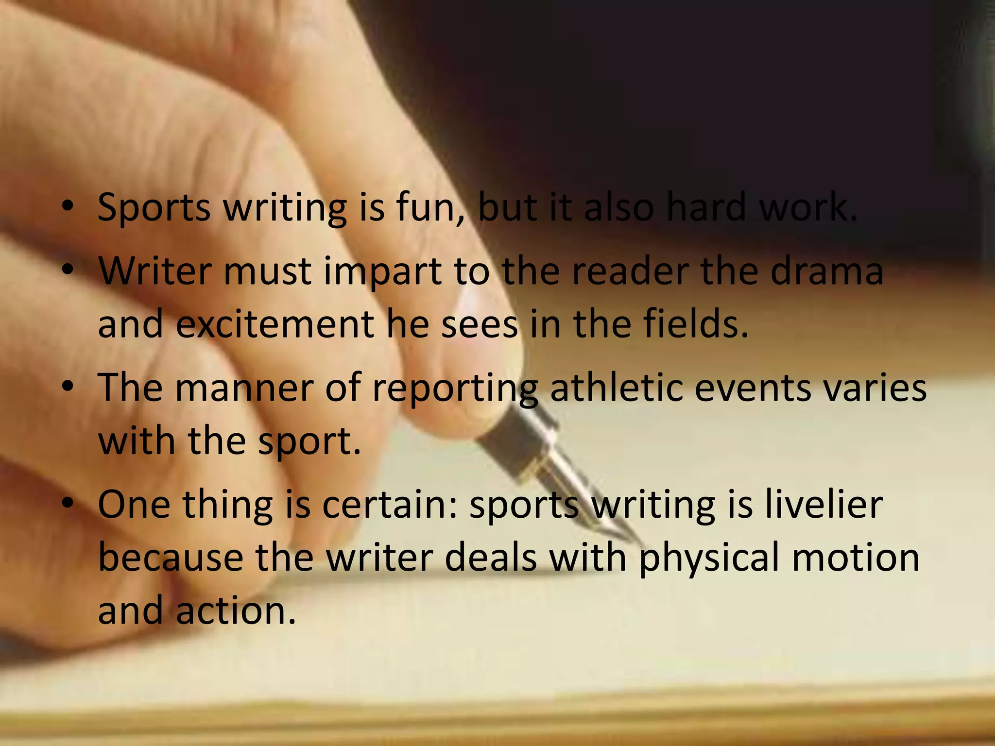 Sports writing | PPTX