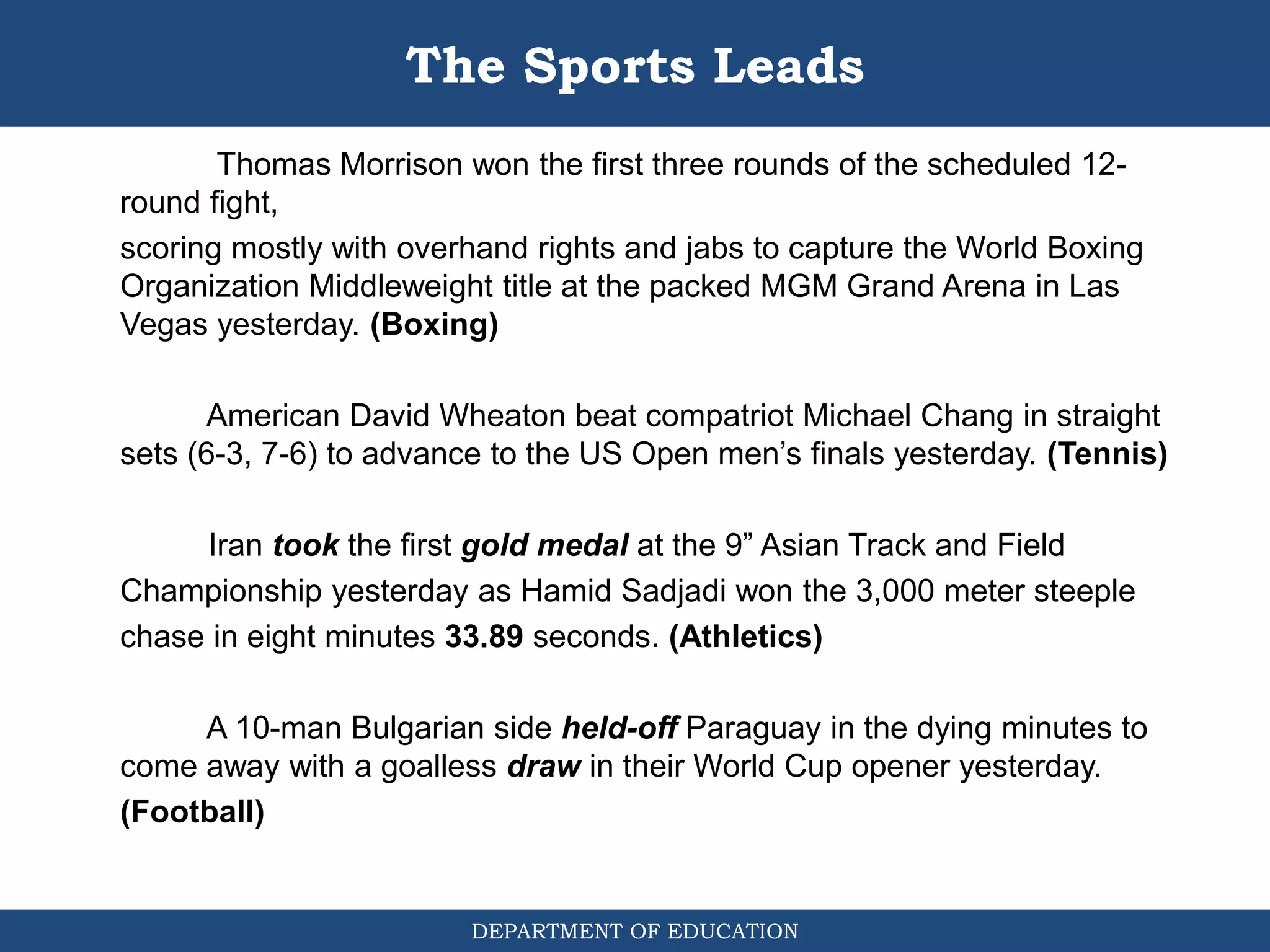 Sports writing-2019 | PPTX