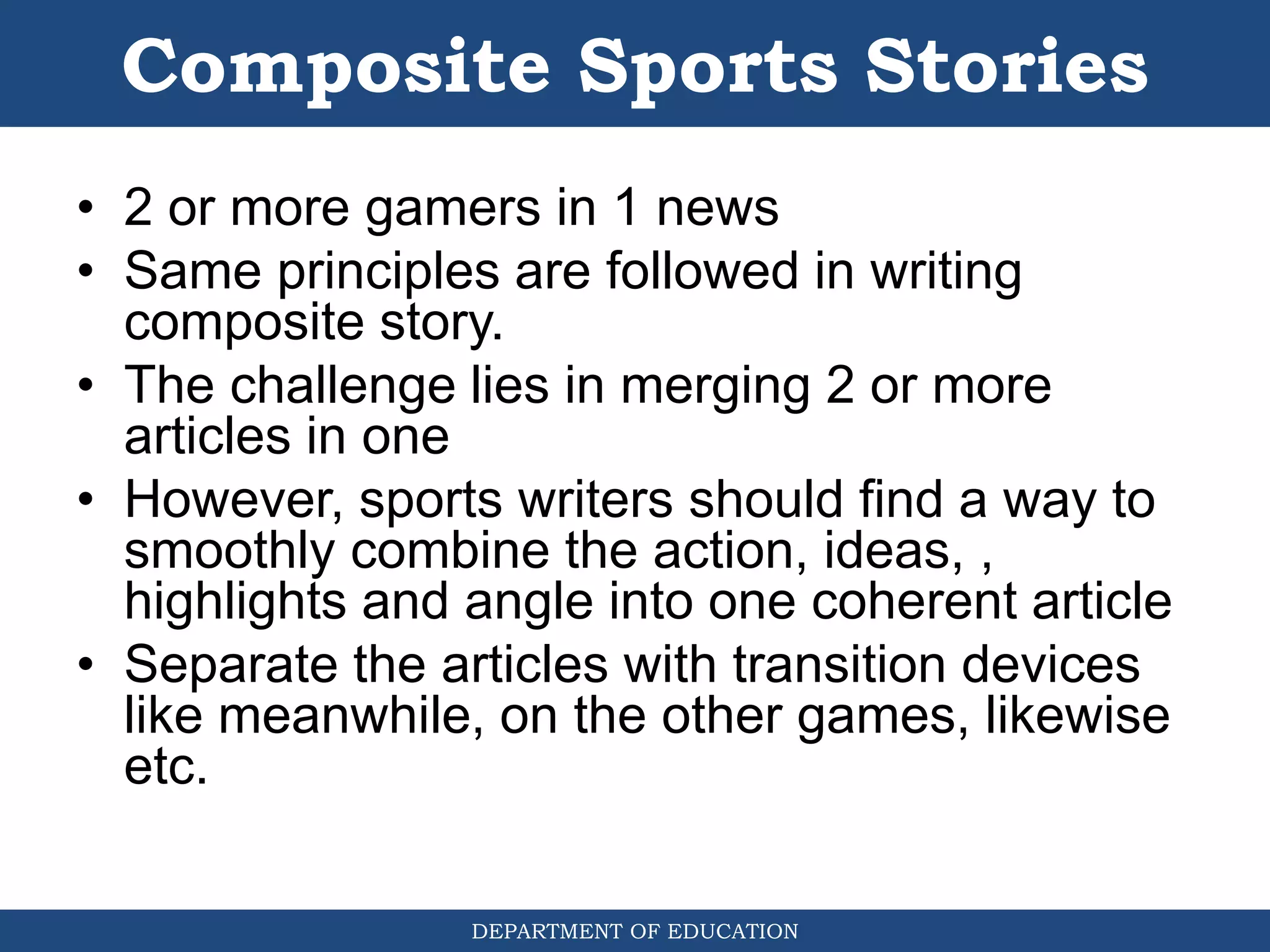 Sports writing-2019 | PPTX